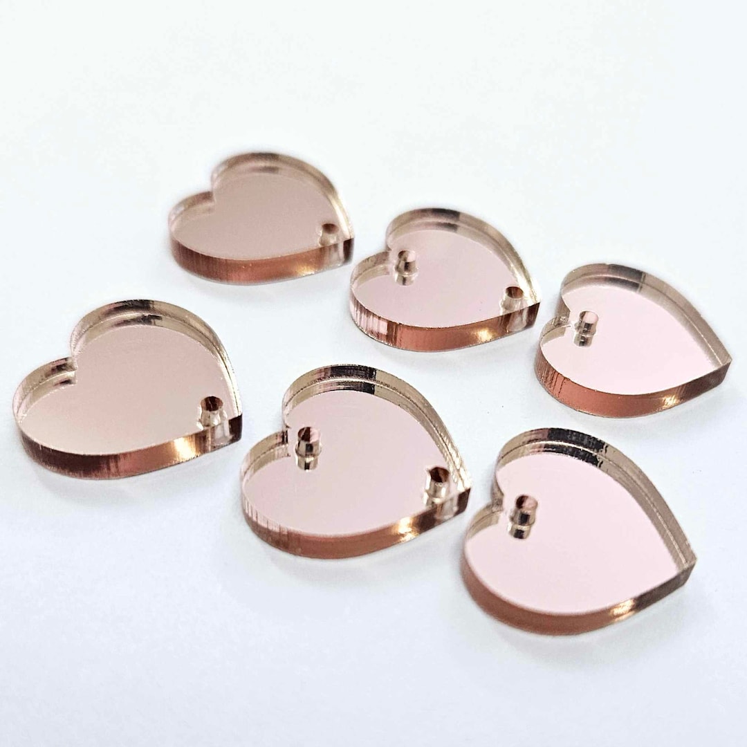 18 Pcs 18mm Laser Cut ROSE GOLD Mirror 3 LAYERED Acrylic Hearts - Etsy