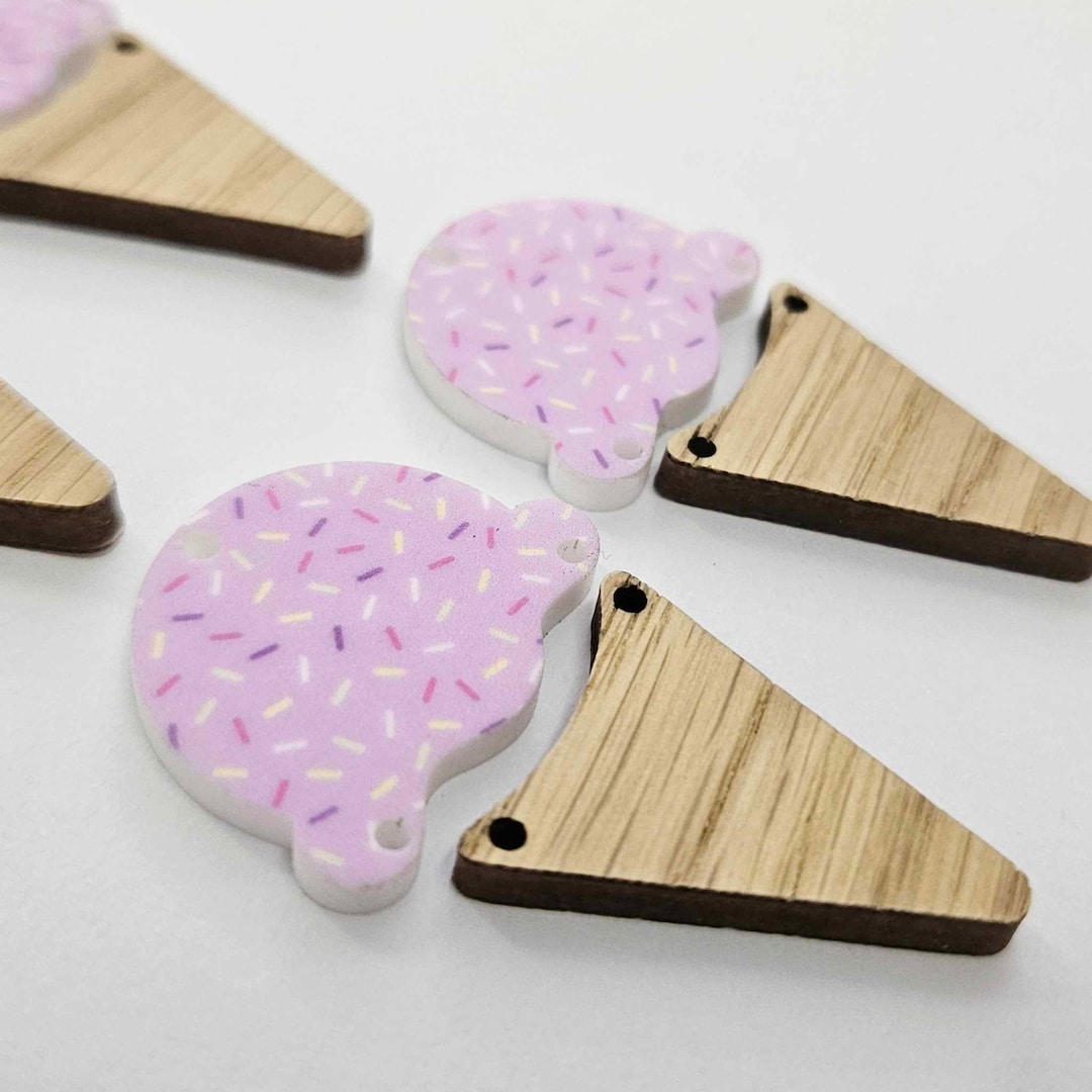 12pcs 50mm Laser Cut PURPLE SPRINKLE Acrylic Single Scoop ICECREAM - Etsy