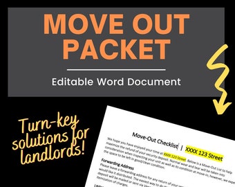 Tenant Welcome Packet Rental Property Move-in instant Download Editable ...