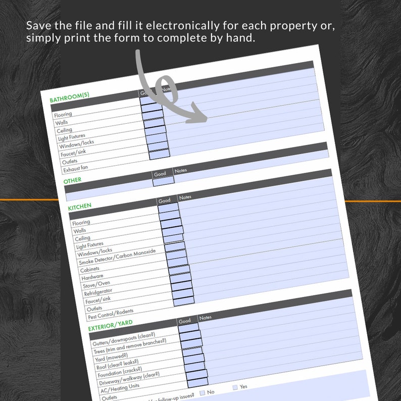 Periodic Rental Inspection Checklist (instant Download - Editable PDF ...