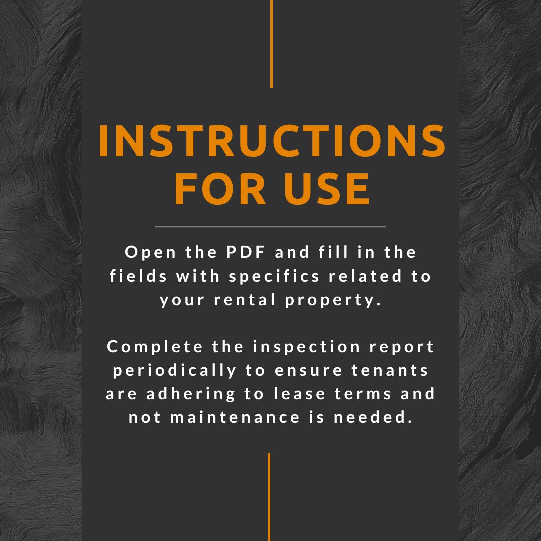 Periodic Rental Inspection Checklist (instant Download - Editable PDF ...