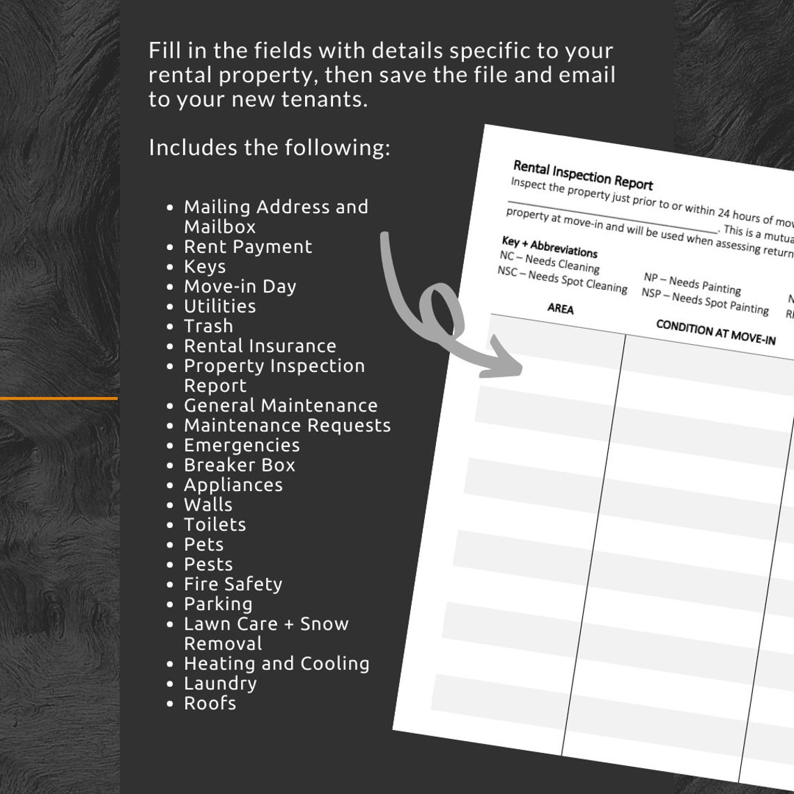 Tenant Welcome Packet - Rental Property Move-in (instant Download ...