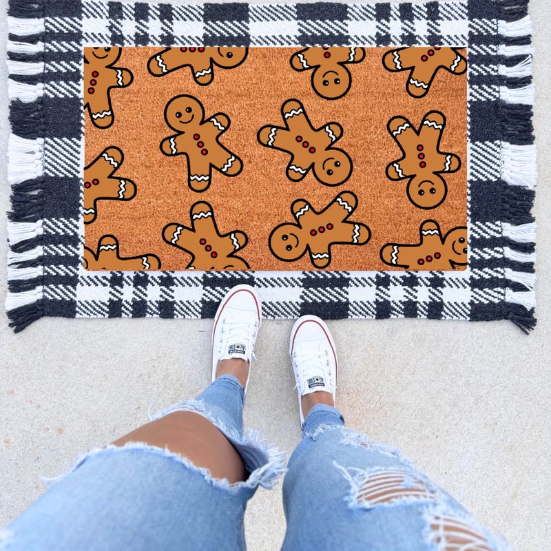 Gingerbread Man Floor Mat - Etsy