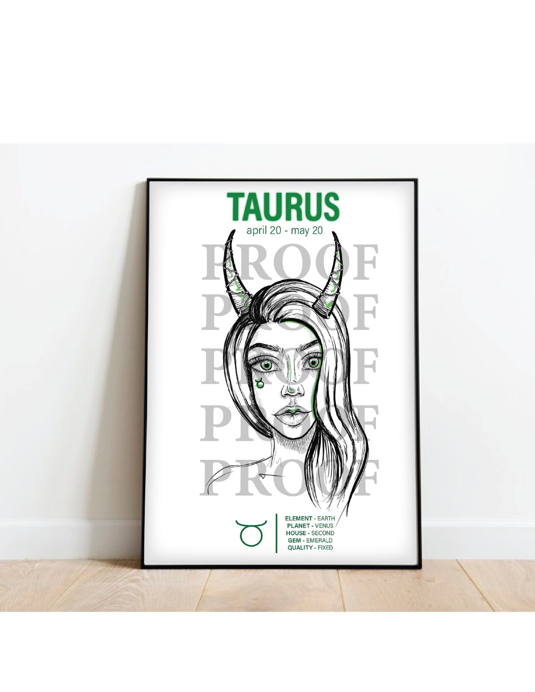 Taurus Printable Print Package Emerald Glow Edition - Etsy