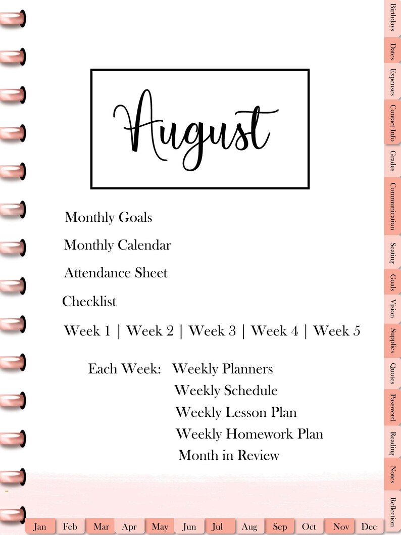 Teacher Planner Printable, Teacher Planner Digital, Lesson Planner ...