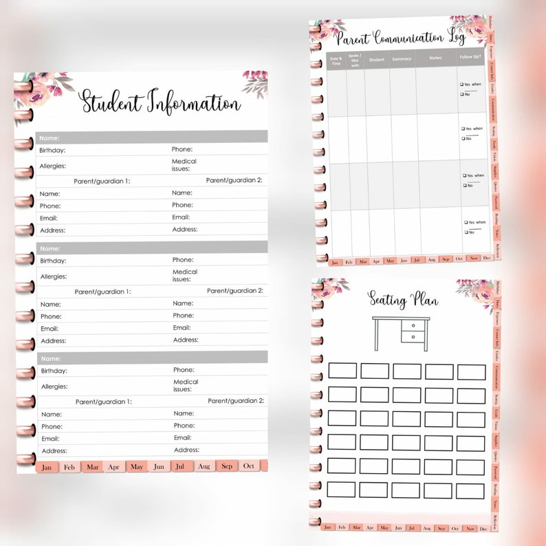 Teacher Planner Printable, Teacher Planner Digital, Lesson Planner ...