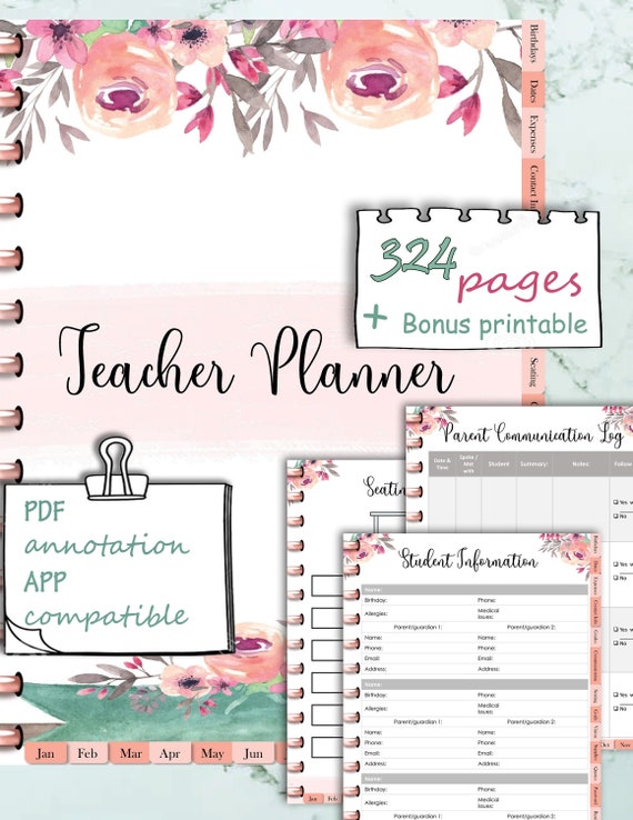 Teacher Planner Printable Teacher Planner Digital Lesson | Etsy
