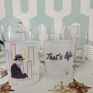 Atomic MCM Frank Sinatra 8oz Lowball Whiskey Cocktail Glasses - Set of ...