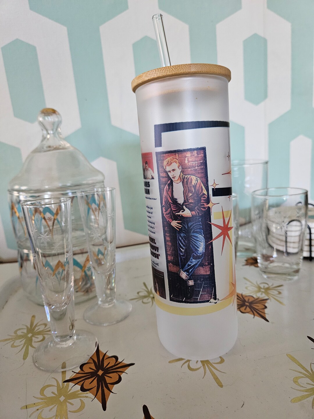 James Dean Rebel Without A Cause MCM 20oz Glass Tumbler - Etsy