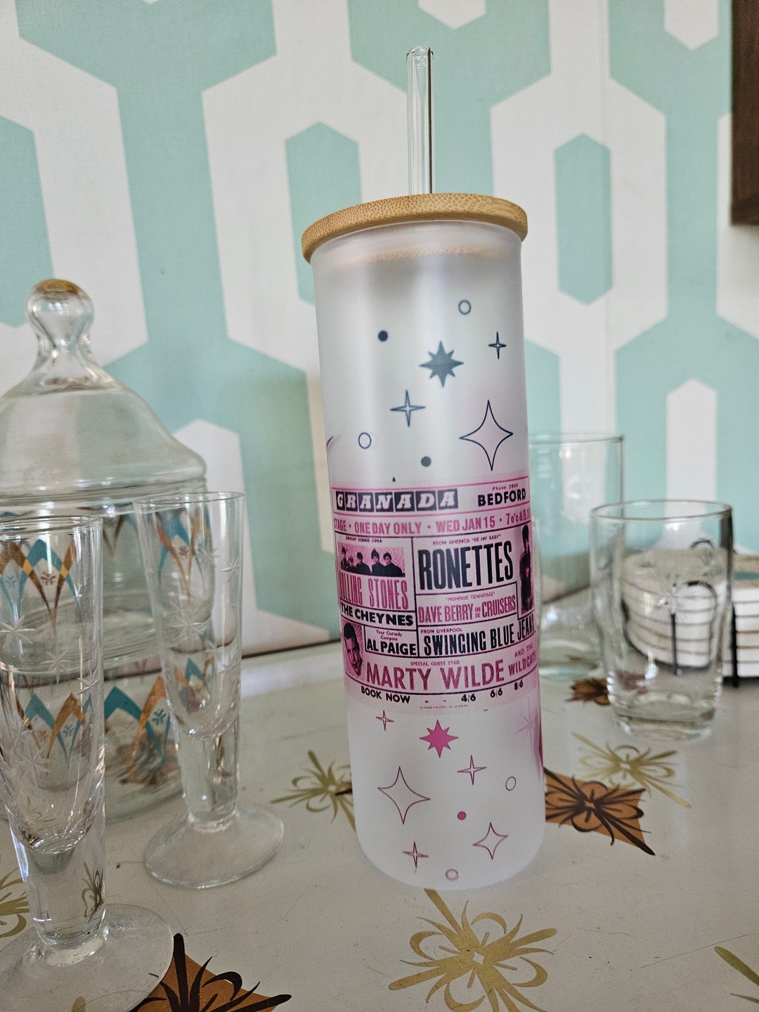 Atomic MCM Concert Poster 20oz Glass Tumbler - Etsy