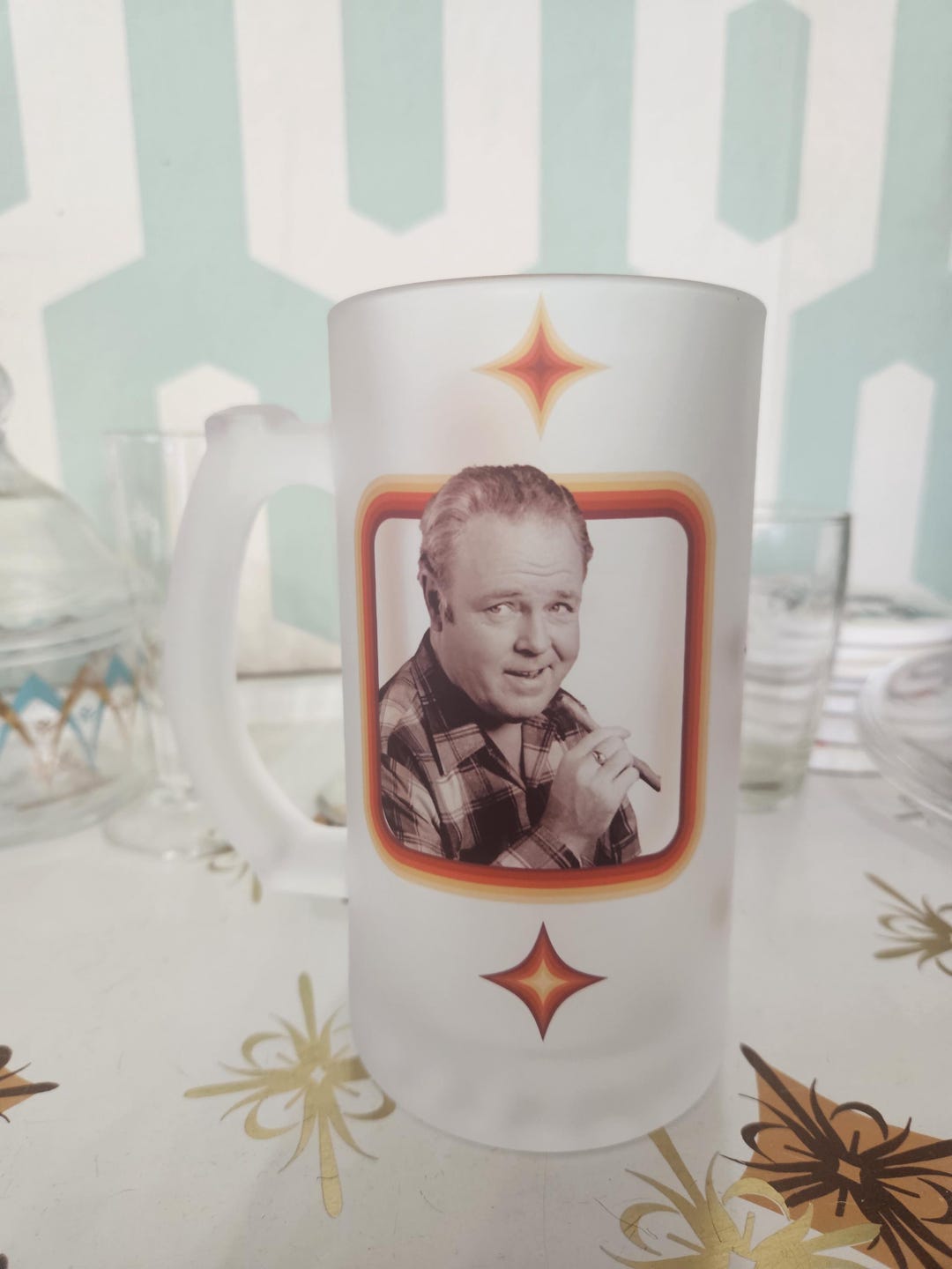 Jarra de cerveza de vidrio Archie Bunker All In The Family de 16 oz ...
