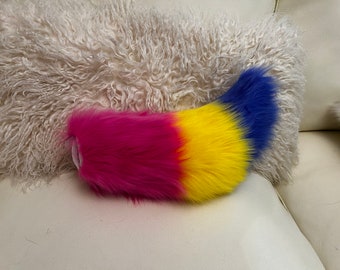 Pansexual LGBT Curled Pride Fursuit Tail - Etsy