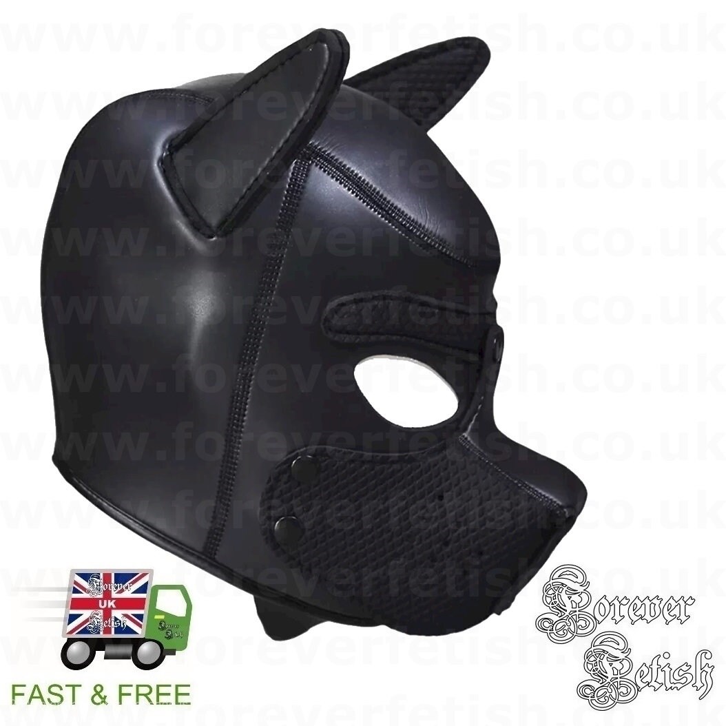 Pup Hood Dog Gimp Mask Full Kit Harness Collar Arm Bands | Etsy