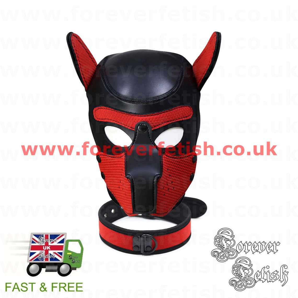 Pup Hood Dog Gimp Mask Full Kit Harness Collar Arm Bands | Etsy