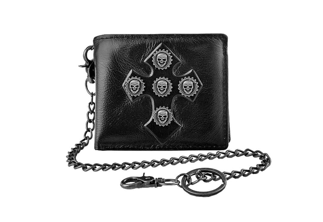 Vintage Skull Cross Steam Punk, Wallet Men's Biker Gothic With Chain ...