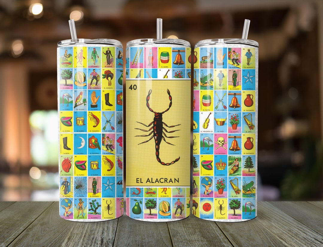 El Alacran Scorpion Loteria Mexico Mexican Game Cards Background Coffee ...