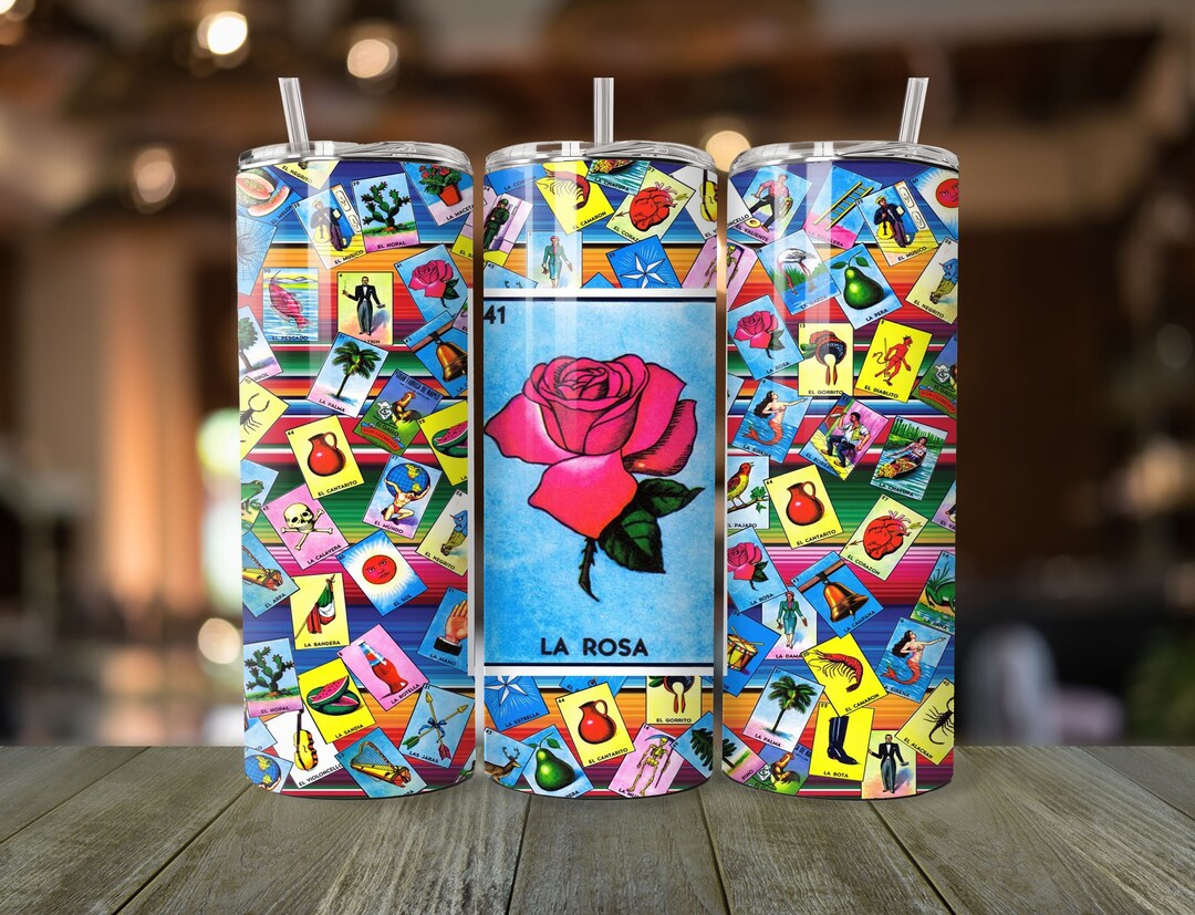 La Rosa the Rose Loteria Mexico Game Cards Background Coffee Colorful ...