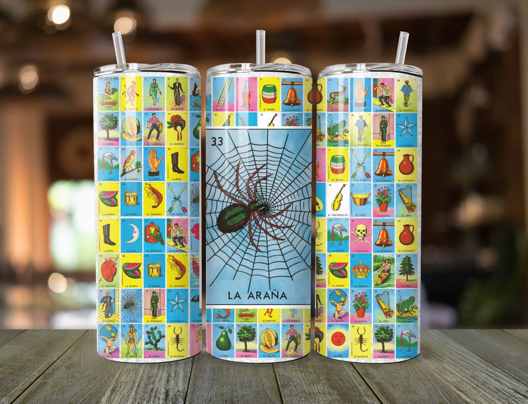 La Araña the Spider Loteria Mexico Mexican Game Cards Background Coffee ...