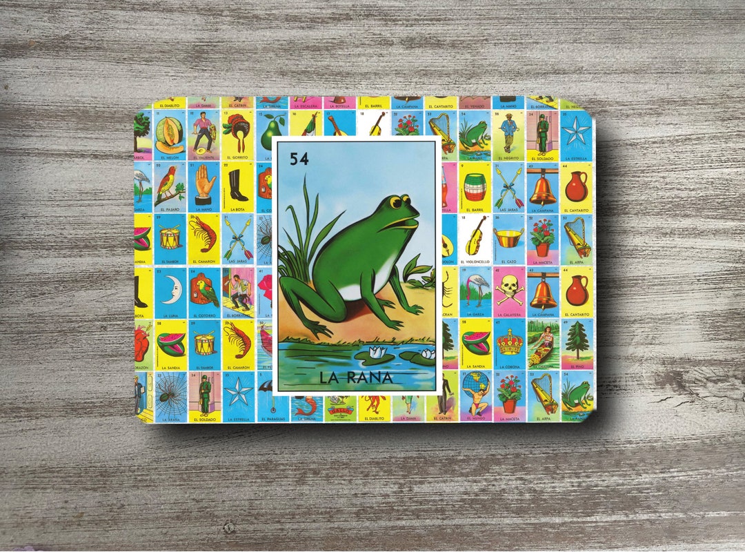 La Rana the Frog Loteria Mexico Card 54 Game Background Colorful Mouse ...