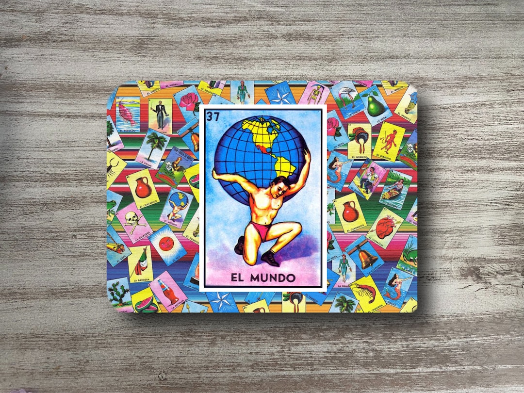 El Mundo Loteria Game Background Colorful Mouse Pad 9.4 Inches by 7.6 ...