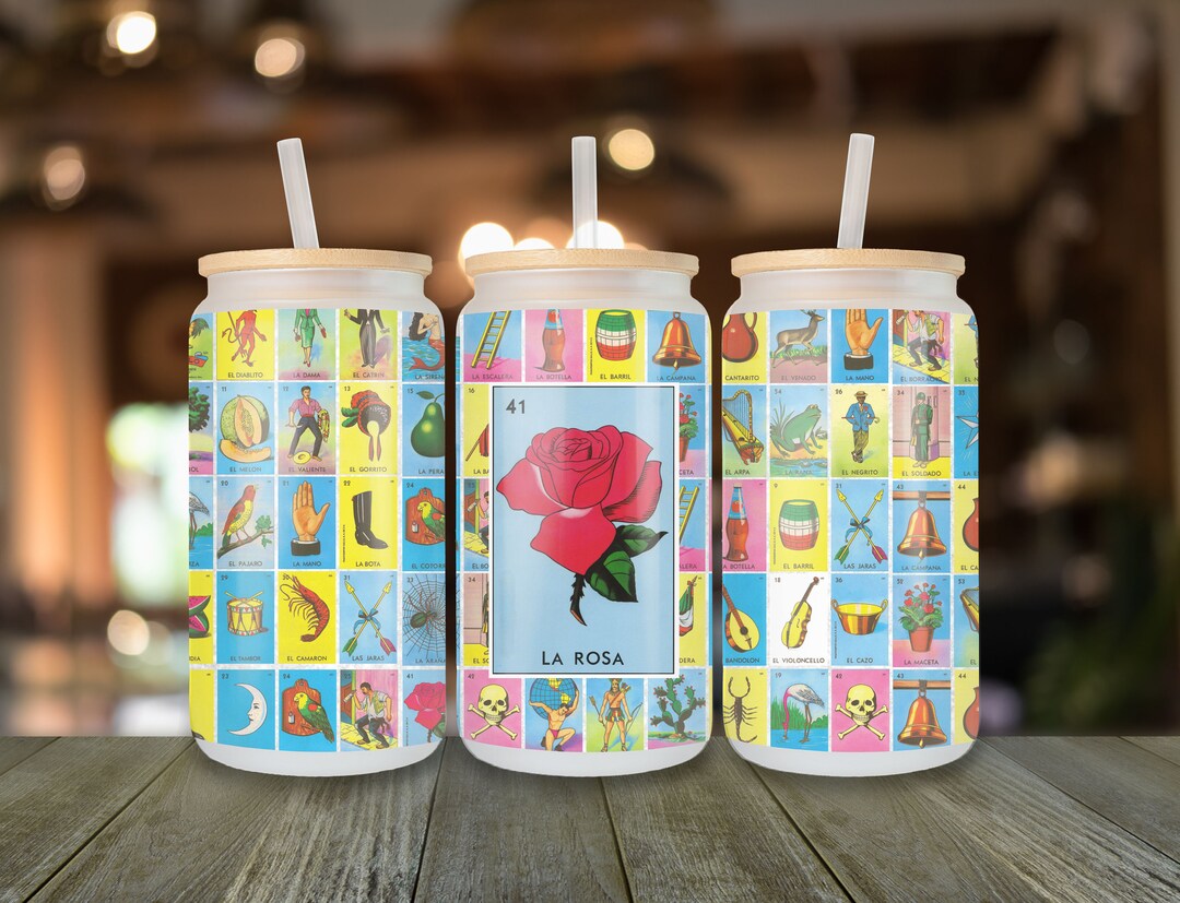 La Rosa #41 Rose Loteria Mexico Game Cards Gifts Background Colorful 16 ...
