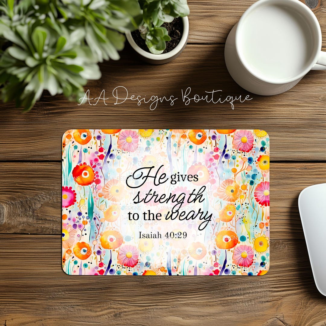He Gives Strength to the Weary Christian Spiritual Religious God Bible ...