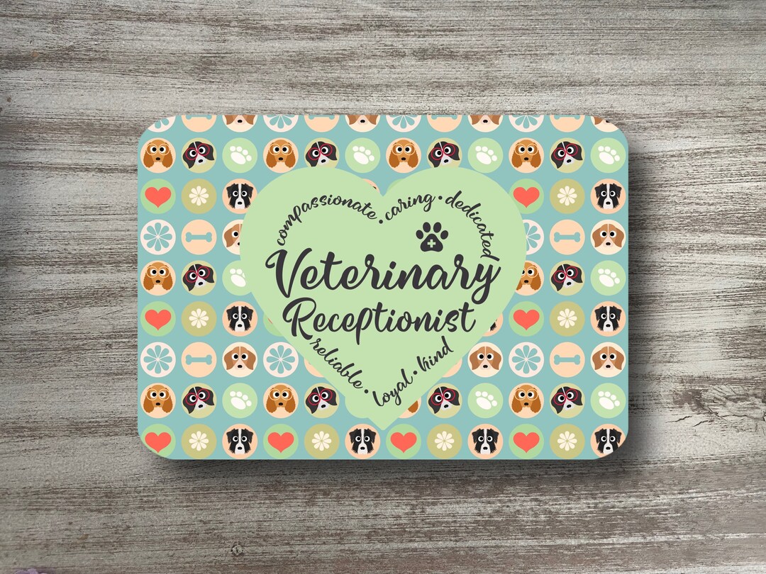 Veterinary Receptionist Secretary Pets Vet Clinic Assistant Mouse Pad 9 ...