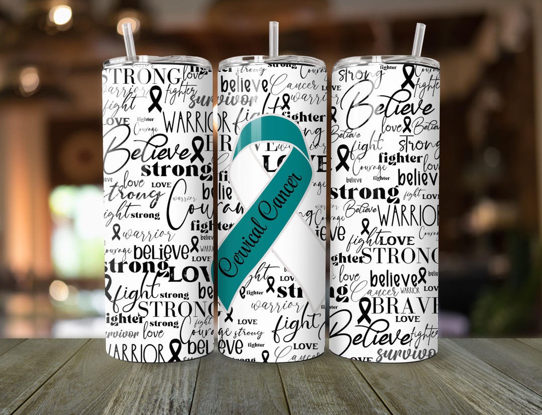 Cervical Cancer Awareness Ribbon Survivor Believe Hope Faith Strength ...