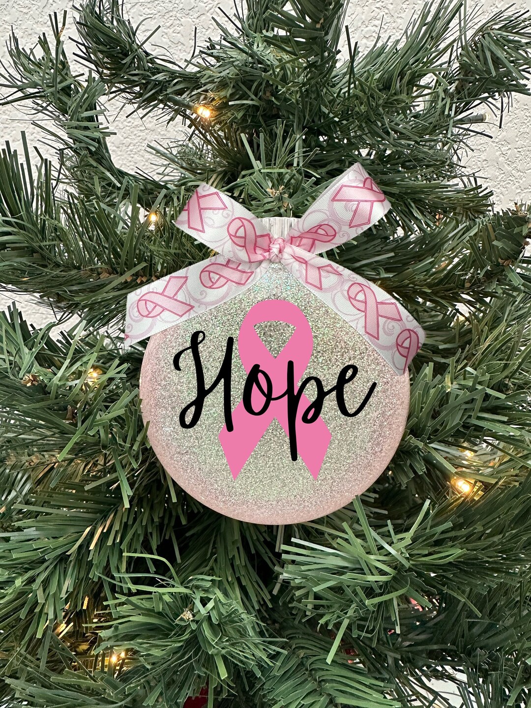 Hope Pink Ribbon Breast Cancer Awareness Faith Pray Cure Strength ...