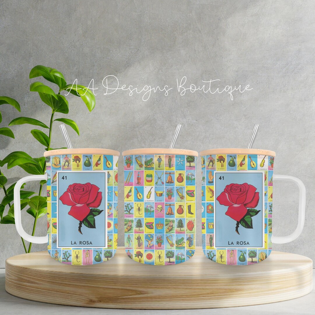 La Rosa the Rose #41 Loteria Mexico Mexican Game Cards Background ...