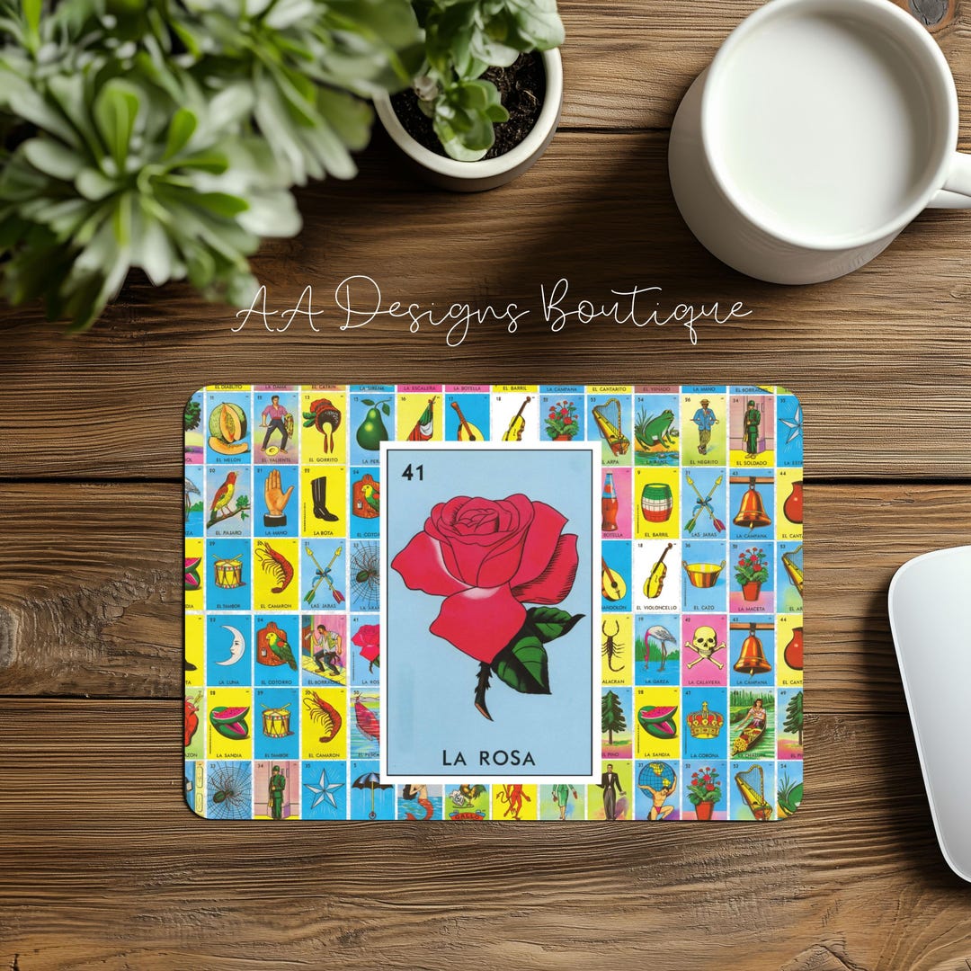 La Rosa the Rose #41 Mexico Loteria Game Background Card Games Colorful ...