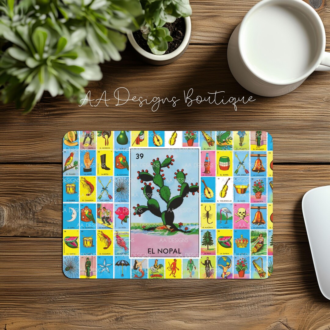 El Nopal #39 the Sun Mexico Loteria Card Game Background Colorful Mouse ...