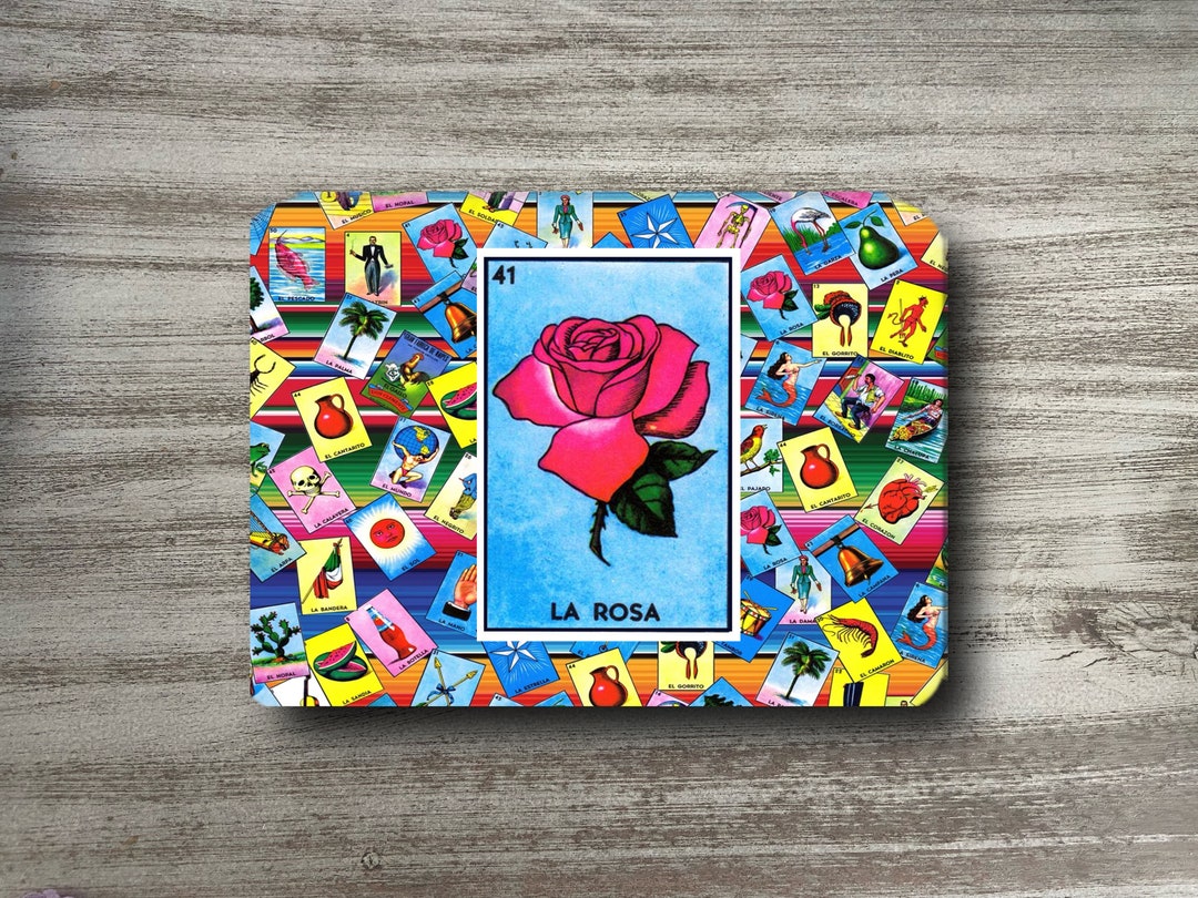 La Rosa the Rose 41 Mexico Loteria Game Background Card Games Colorful ...