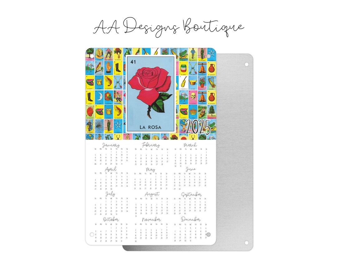 2025 Calendar La Rosa the Rose #41 Mexico Loteria Game Background Card ...