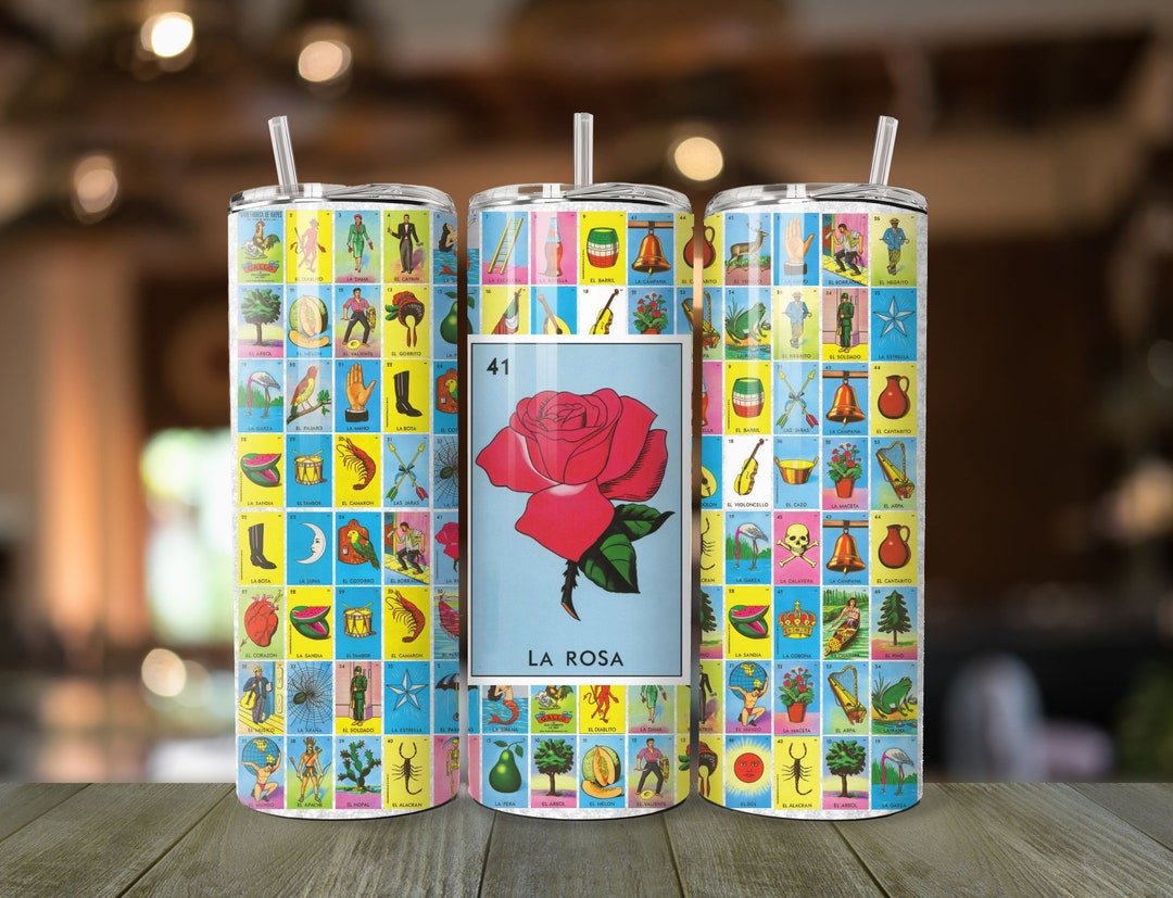 La Rose the Rose Loteria Mexico Mexican Game Cards Background Coffee ...