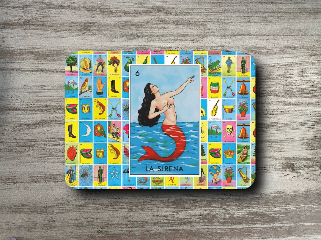 La Sirena Mermaid 6 Mexico Loteria Game Background Card Games Colorful