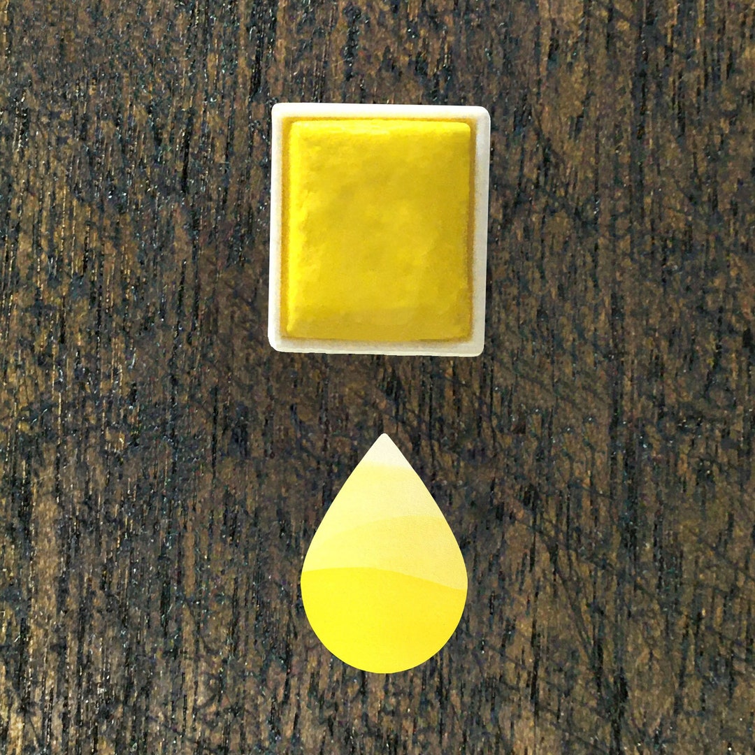 Pineapple Watercolour Half Pan. Zingy Bright Yellow Watercolor Paint ...