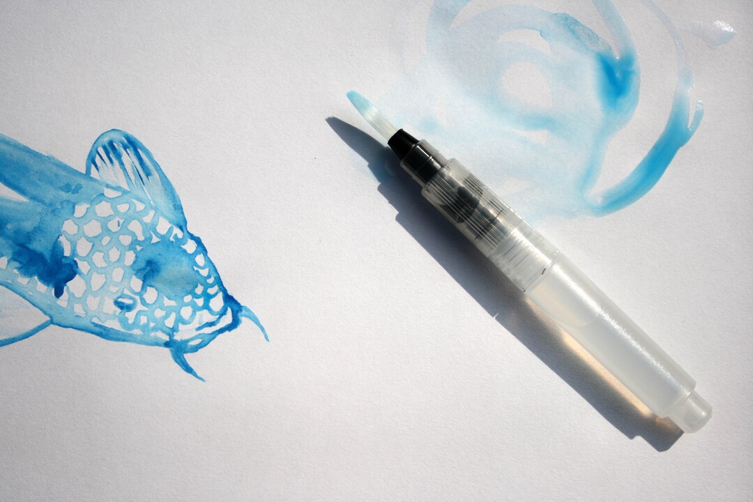 Portable Water Brush With Stopper! Essential Travel Art Supply. - Etsy