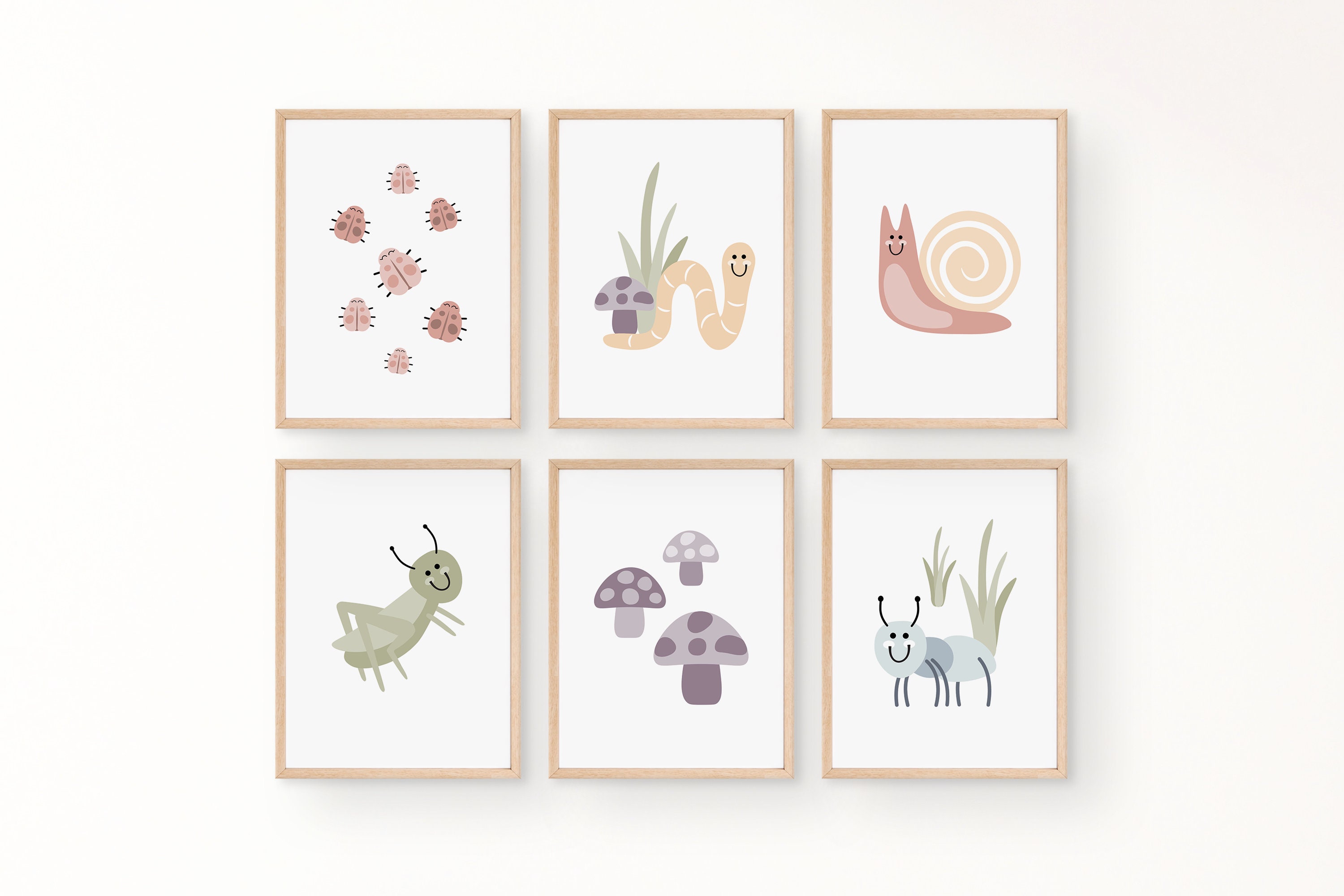 Gender-neutral Nursery Wall Art Bugs Prints for Baby Unisex - Etsy