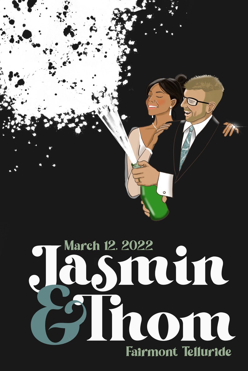 Retro Wedding Print Poster, Personalized Keepsake Art, Wedding Decor ...