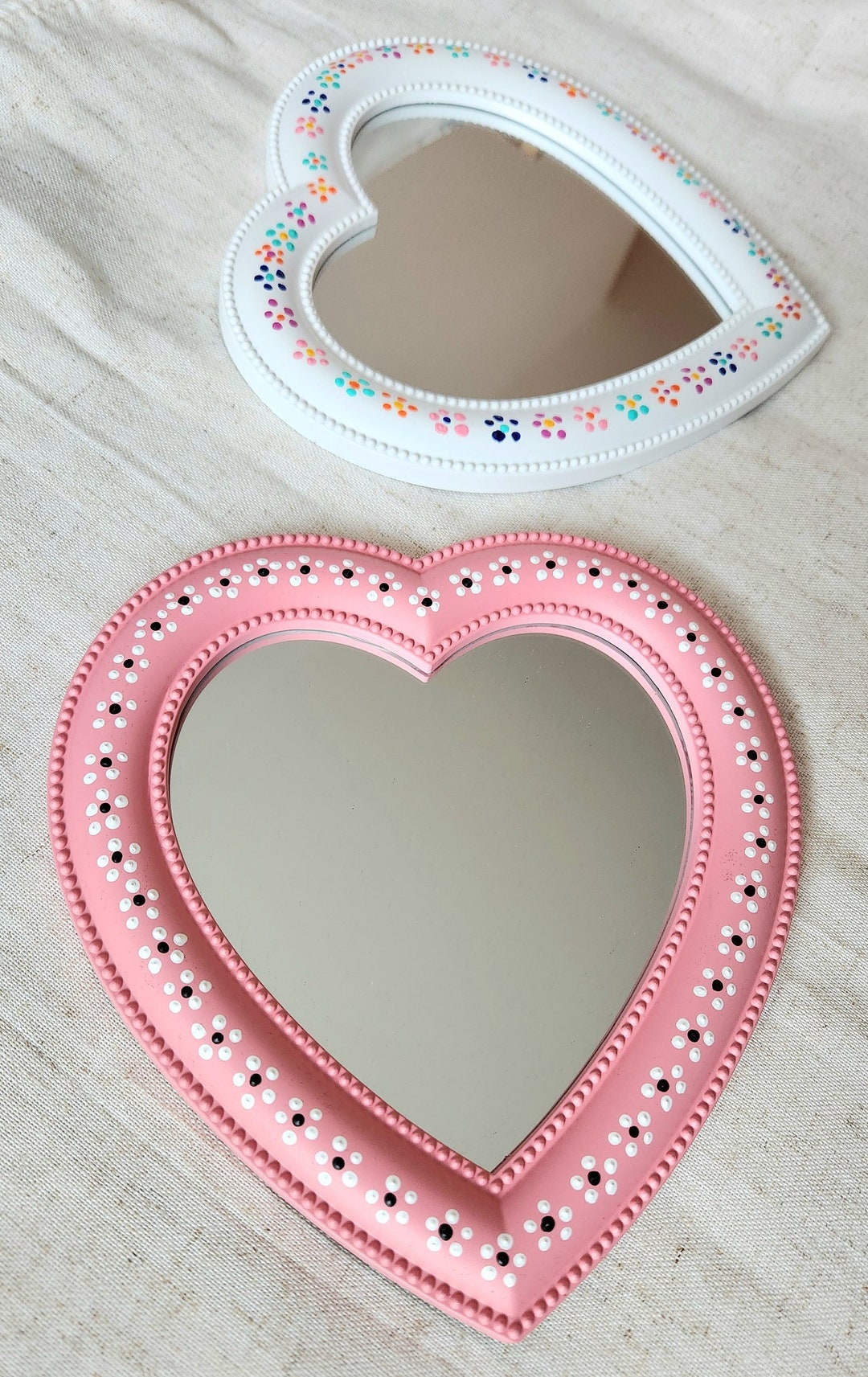 Flor De Barro Heart Mirrors | Mexican Inspired Flower Mirrors | Flor De ...
