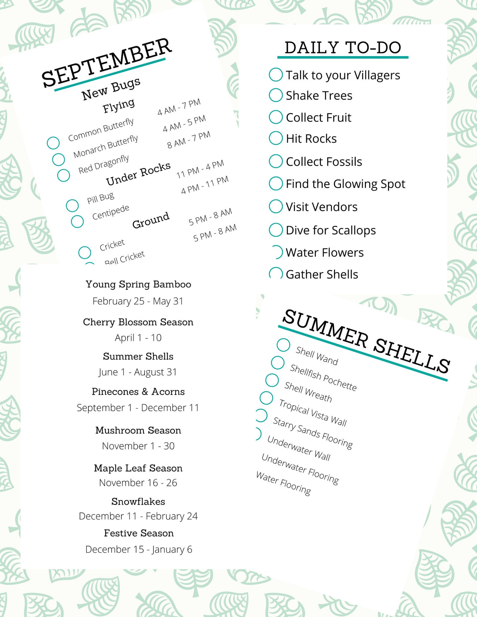 LARGE PRINT Animal Crossing New Horizons Checklist Book -- Fish, Bugs ...