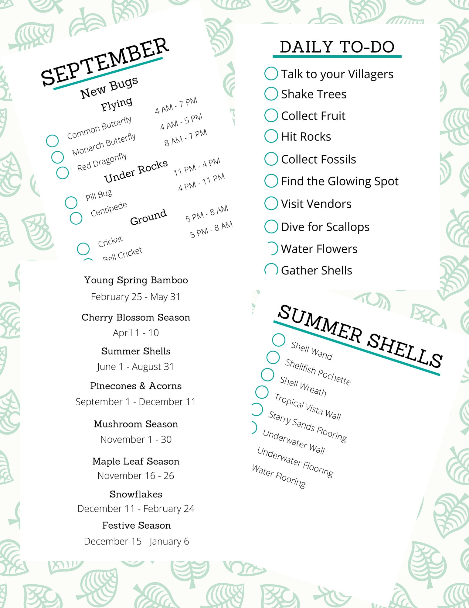 LARGE PRINT Animal Crossing New Horizons Checklist Book -- Fish, Bugs ...