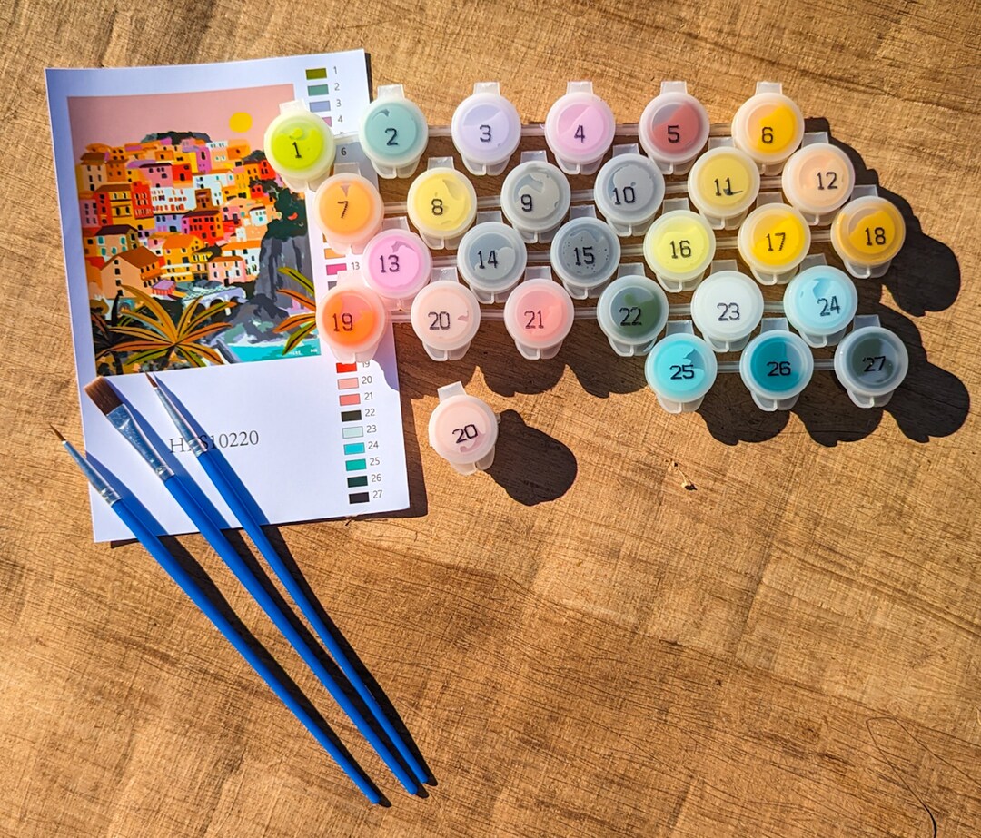 Cinque Terre EXTRA PAINT Set/acrylic Paint Set/paint by Number Paint ...