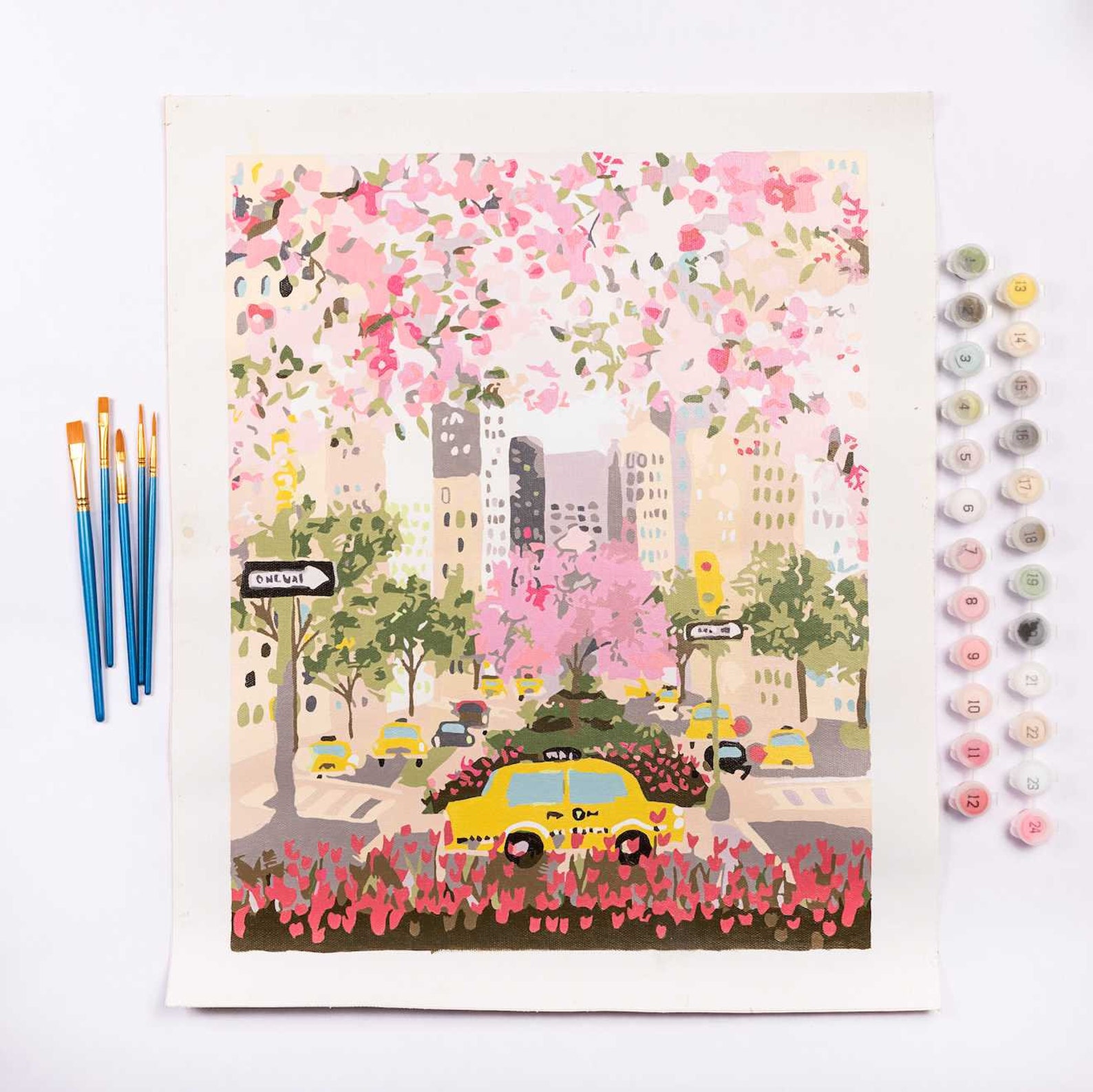 Park Avenue Spring by Joy Laforme Paint by Numbers Deluxe - Etsy