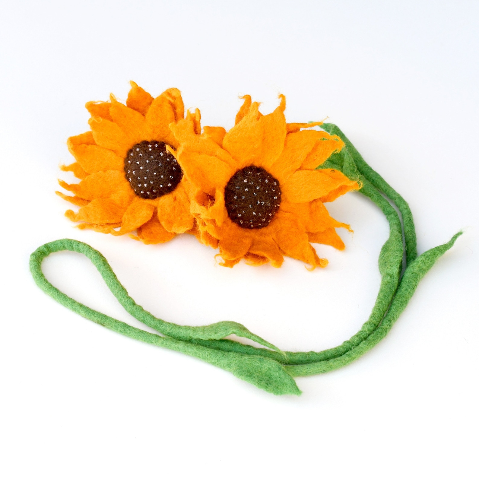 Yellow Sunflowers Teepee Topper, Felt Sunflower Garland, Wet Felting ...