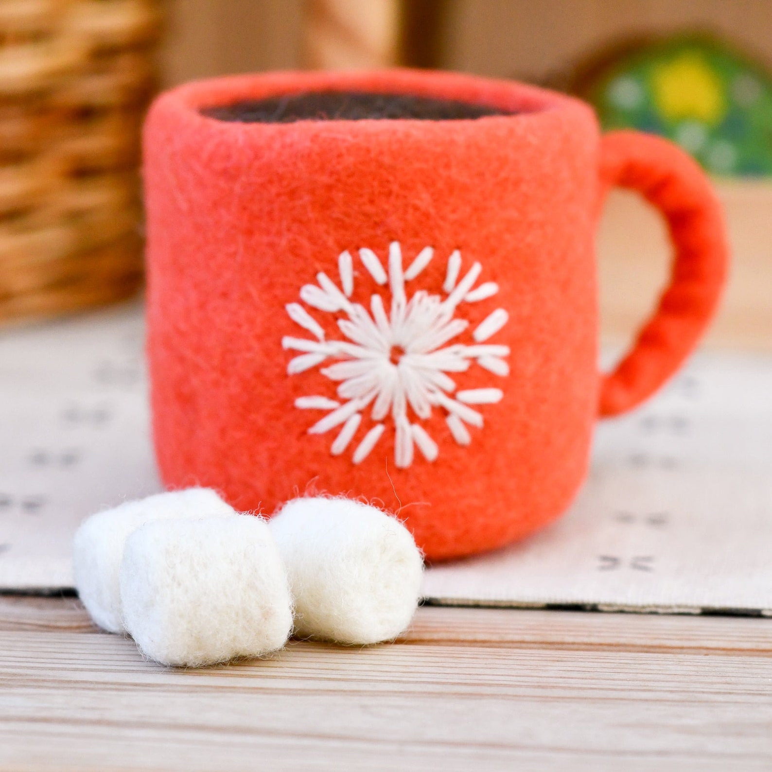 Felt Hot Chocolate Cacao With Marshmallows, Felt Play Food, Felt ...