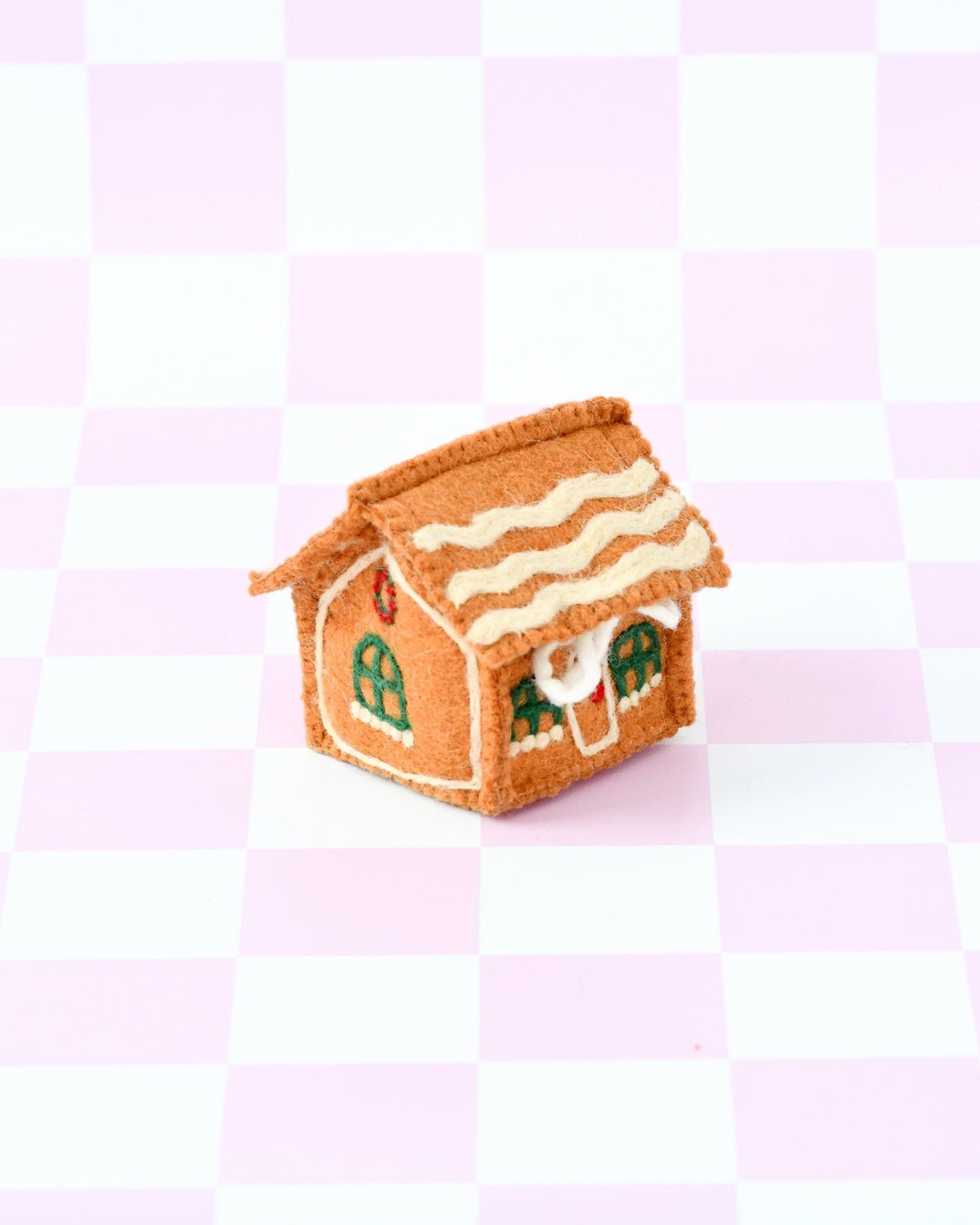 Felt Gingerbread House - Green Windows, Interactive Gingerbread House ...