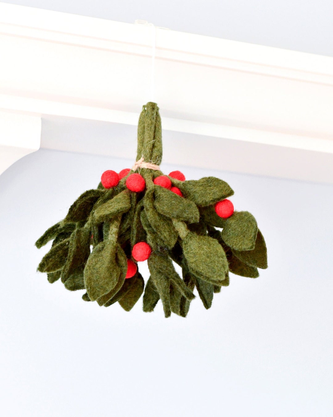 Felt Mistletoe Christmas Ornament Decor Hanging, Fair Trade Christmas ...