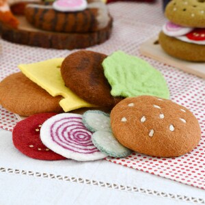 Felt Burger Stack | Felt Play Food | Pretend Play Felt Food | Pretend ...